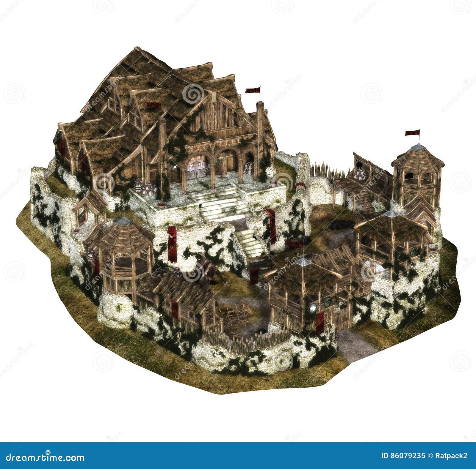 Small Medieval Castle stock image. Image of render, small - 86079235