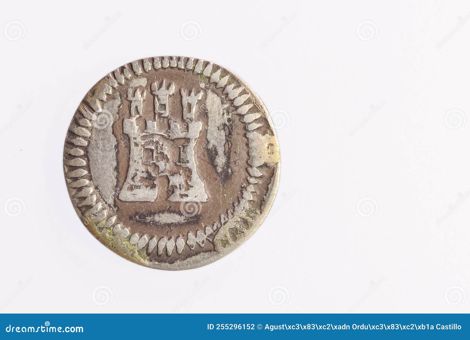 Small Medieval Silver Coin. Lion and Castle. Stock Photo - Image of ...