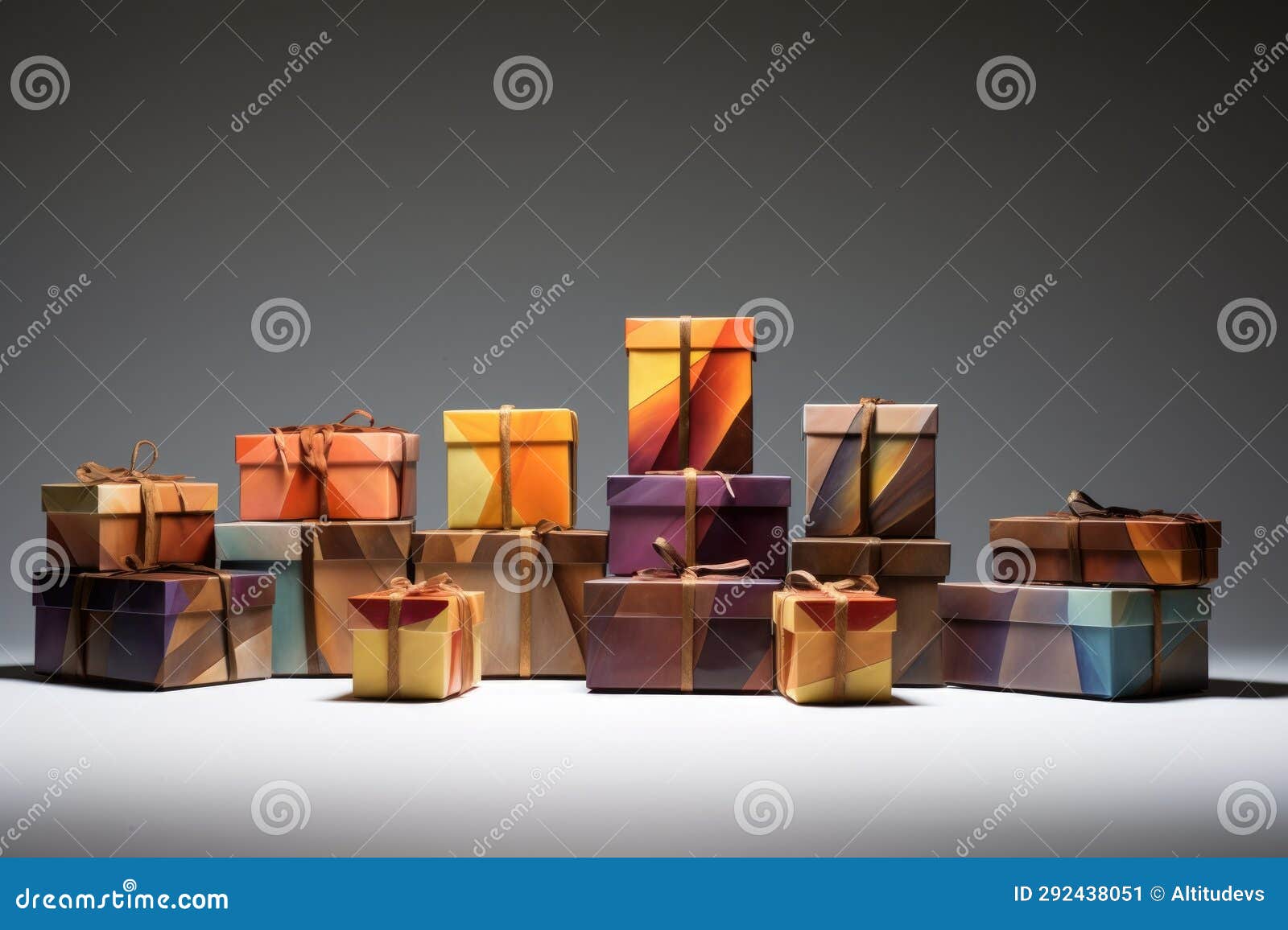 Small, Medium, and Large Gift Boxes Arranged in a Row Stock Image ...