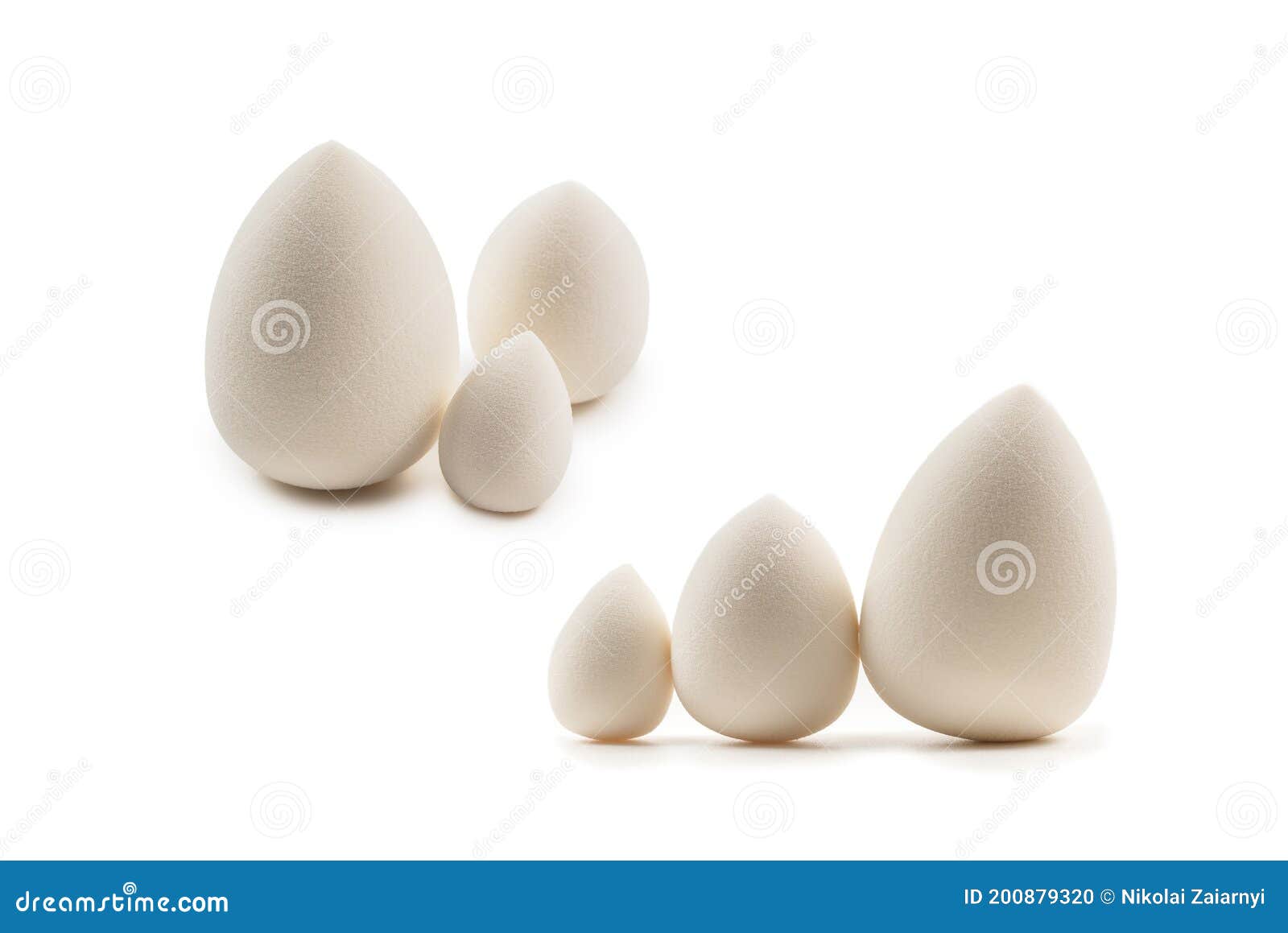 Small, Medium and Large White Beauty Blender Isolated Stock Photo ...