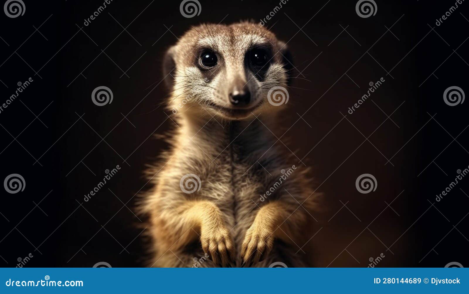 Small Meerkat Standing , Staring at Camera with Alertness Generated by ...