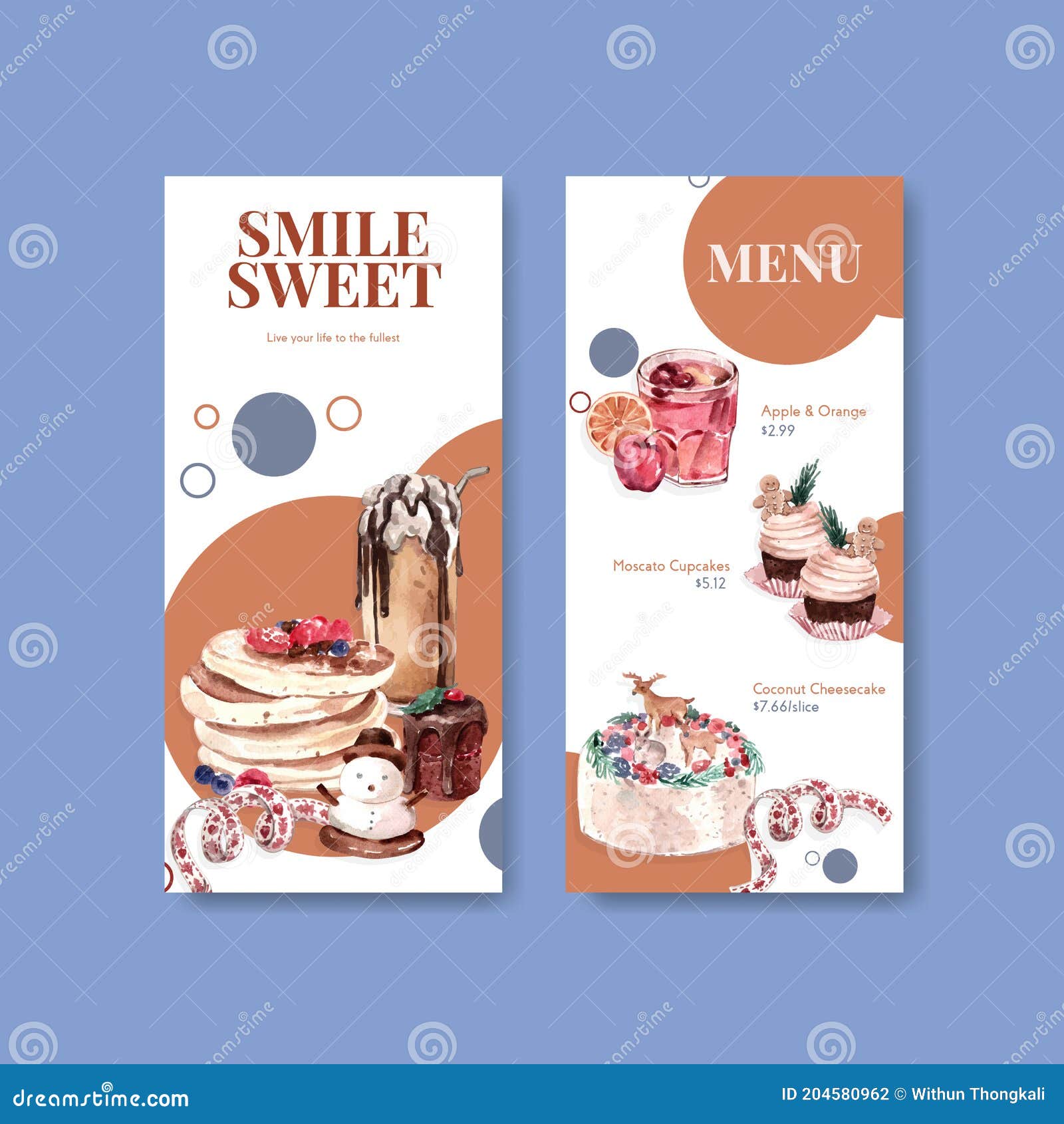 Small Menu Template with Winter Sweets Concept Design for Restaurant ...