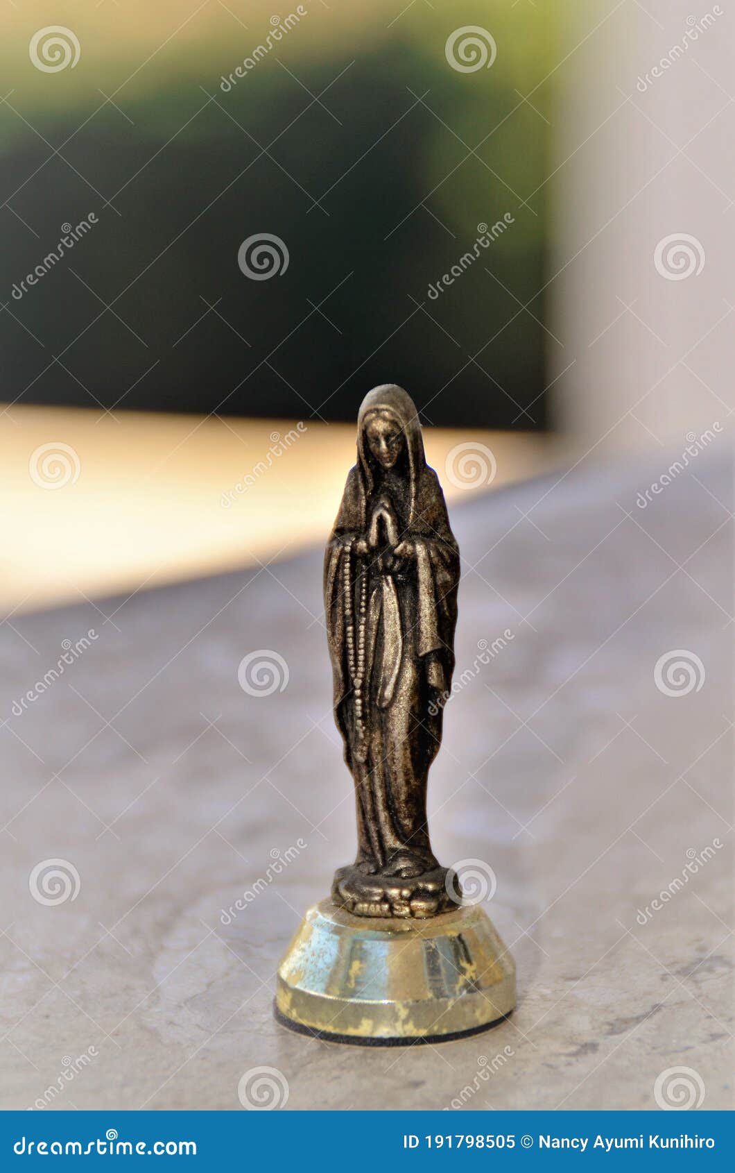 Small Metal Image of the Virgin Mary Stock Image - Image of small ...