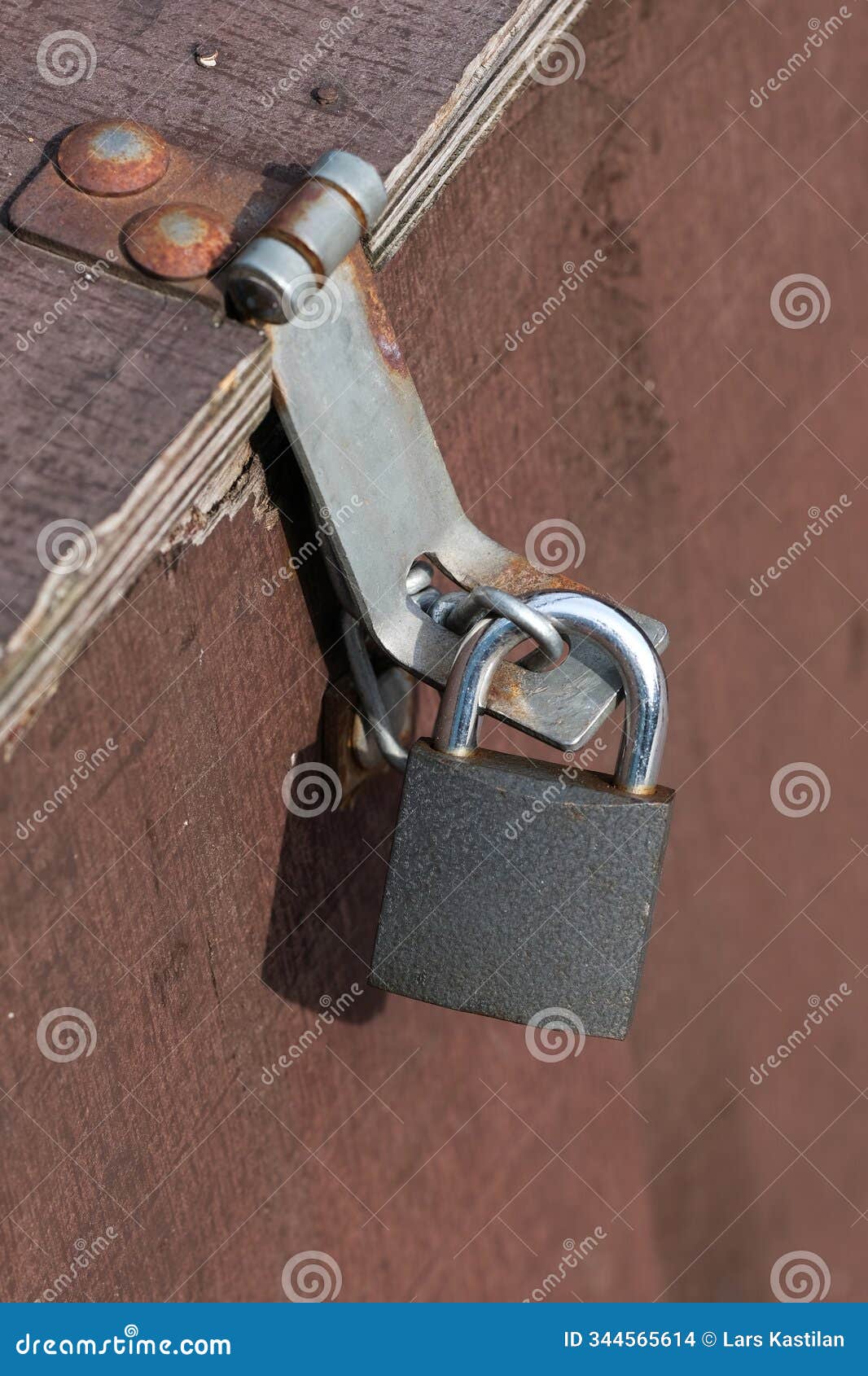 A Red Metal Lock, In The Shape Of A Heart, Hangs On The Slightly Rusty ...