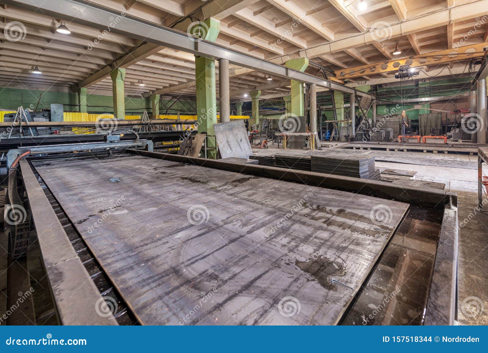 Small Metal Processing Workshop. Sheet Metal Cutting Plant Stock Photo ...