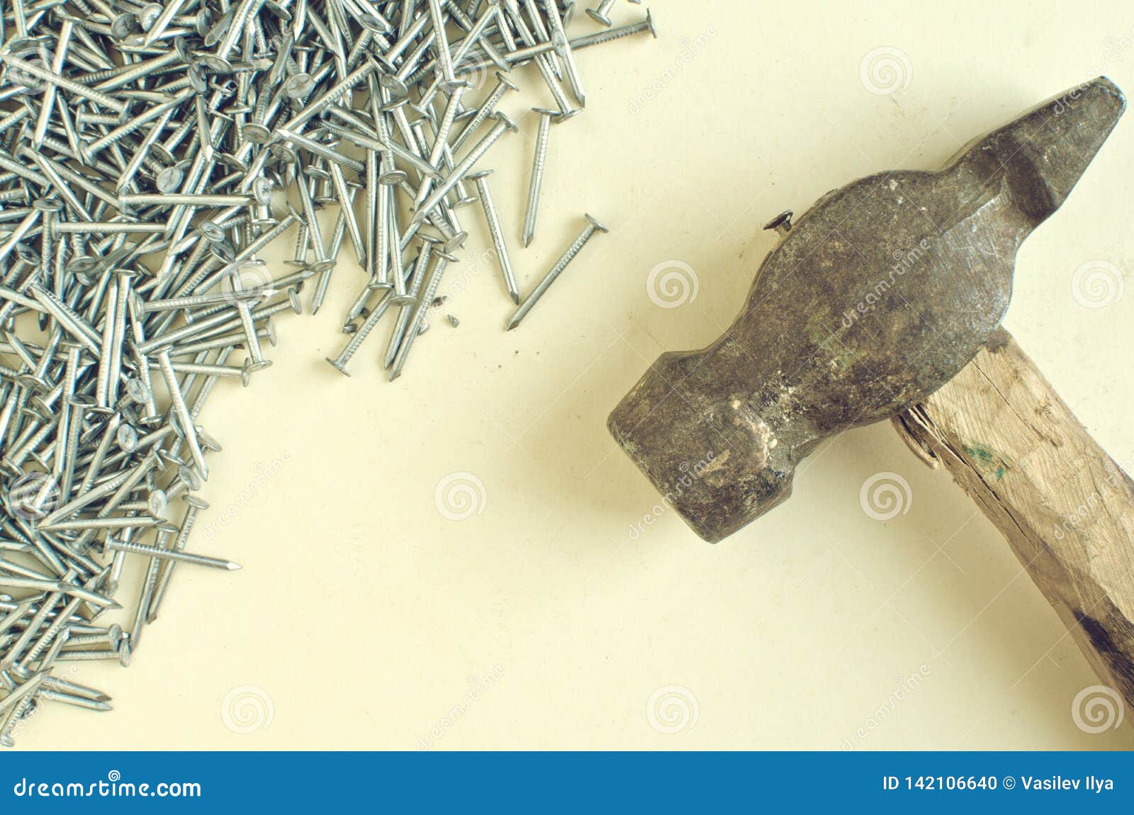 Small Metal Studs and Hammer-toned Image. Stock Photo - Image of ...