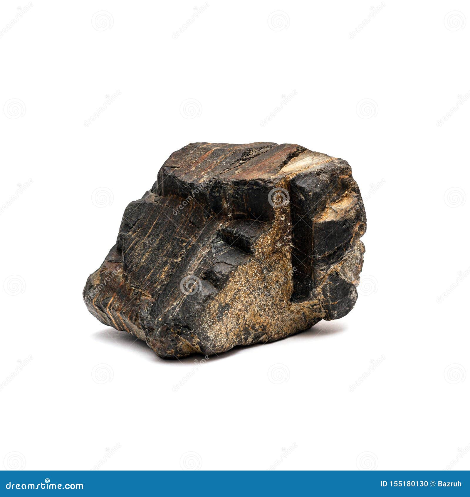 Small Meteorite on a White Background Stock Photo - Image of geology ...