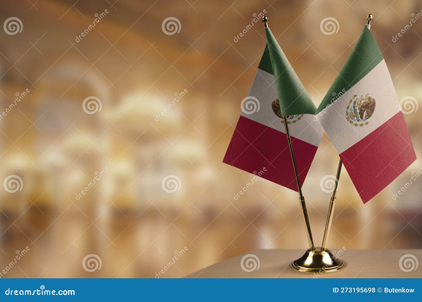 A Small Mexico Flag on an Abstract Blurry Background Stock Photo ...