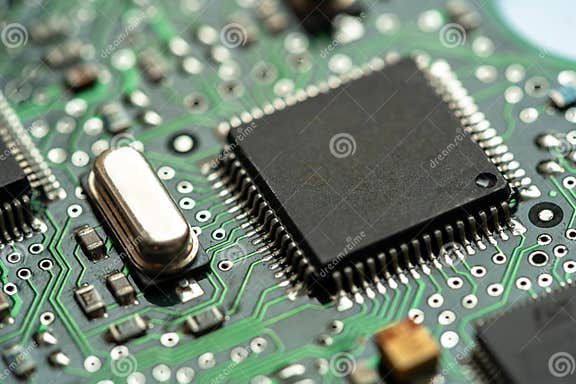 Small Microprocessor, Microcontroller Chip on a Generic Modern Desktop ...