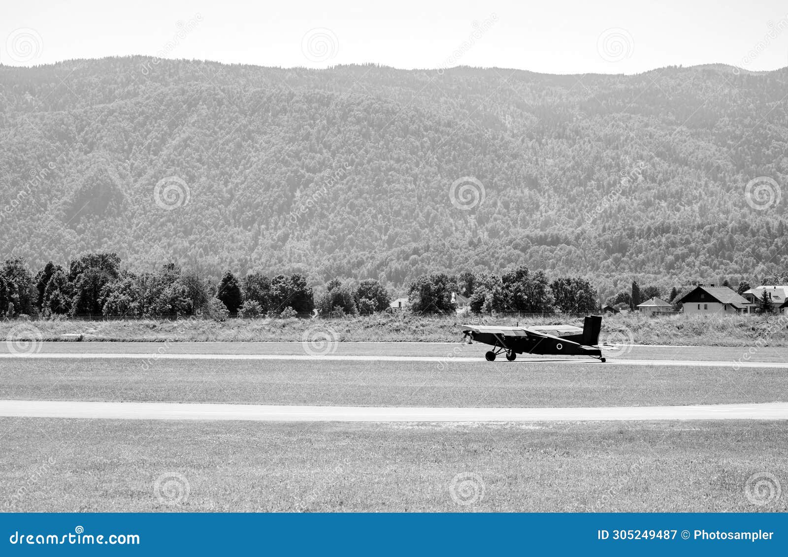 Small Military Plane is Going To Lift Off Stock Image - Image of nature ...