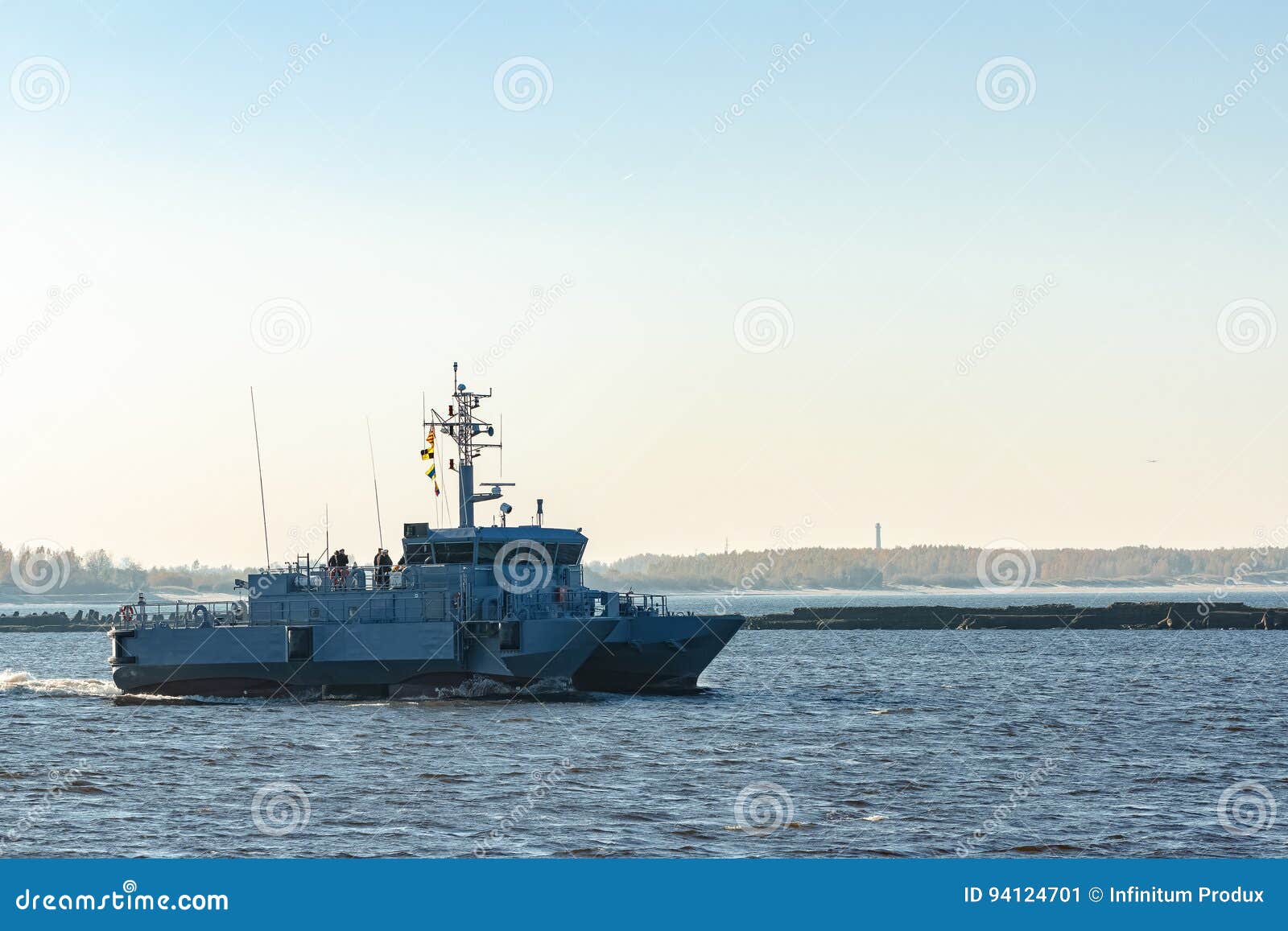 Small military ship stock image. Image of weapon, radar - 94124701
