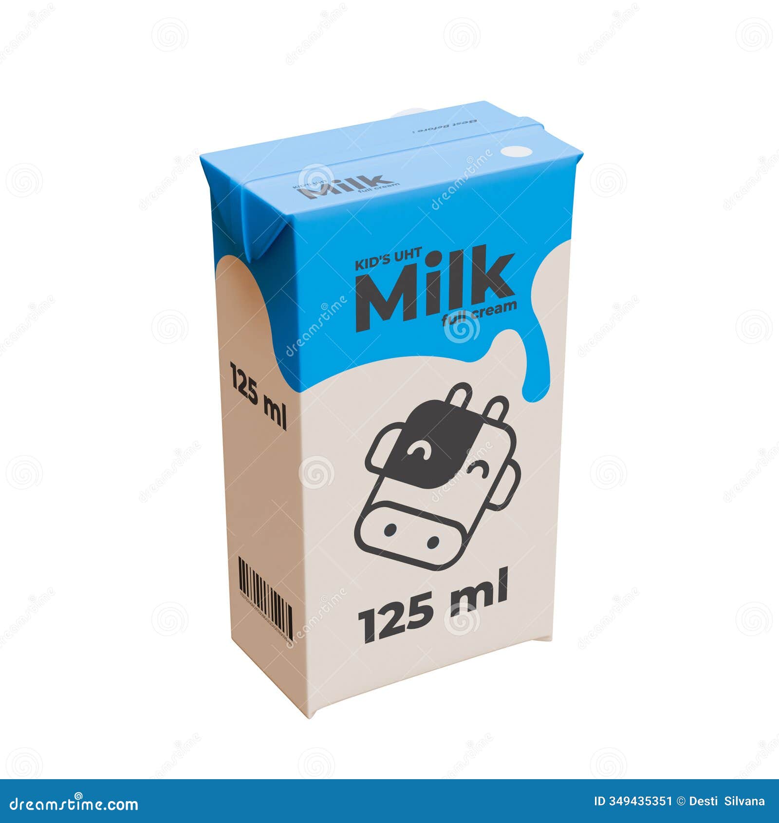 Small Milk Isometric Front Left View 3D Render Illustration Stock ...