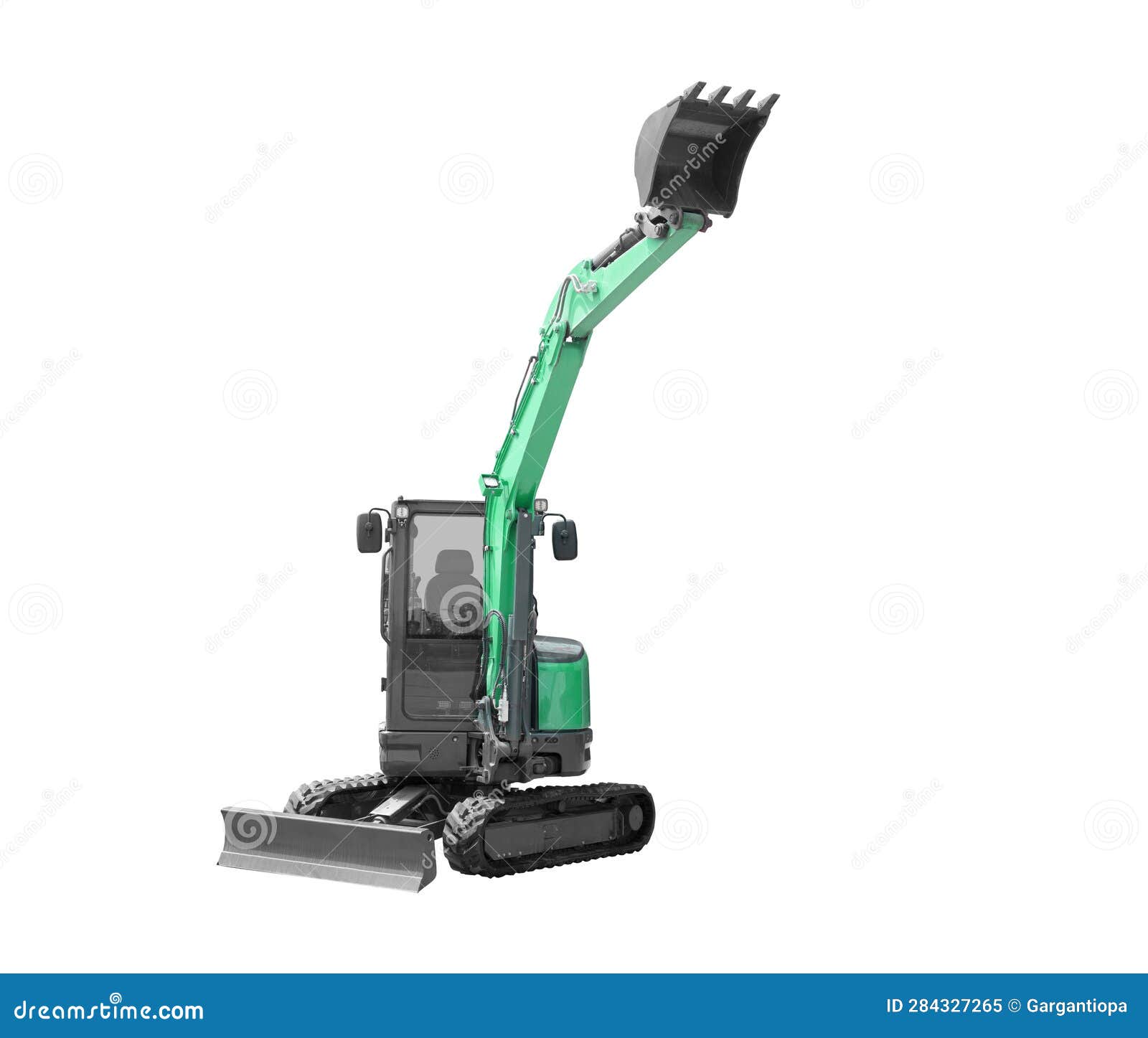 Small or Mini Crawler Excavator Isolated on a White Background Stock ...