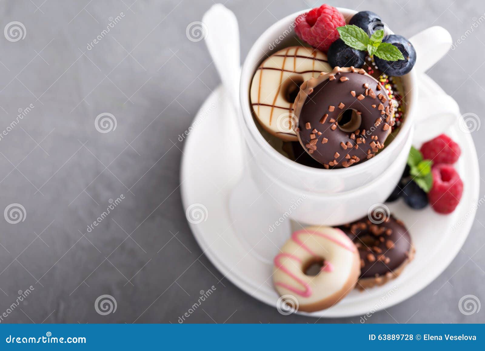 Small Mini Donuts in Stacked Coffee Cups Stock Photo - Image of cups ...