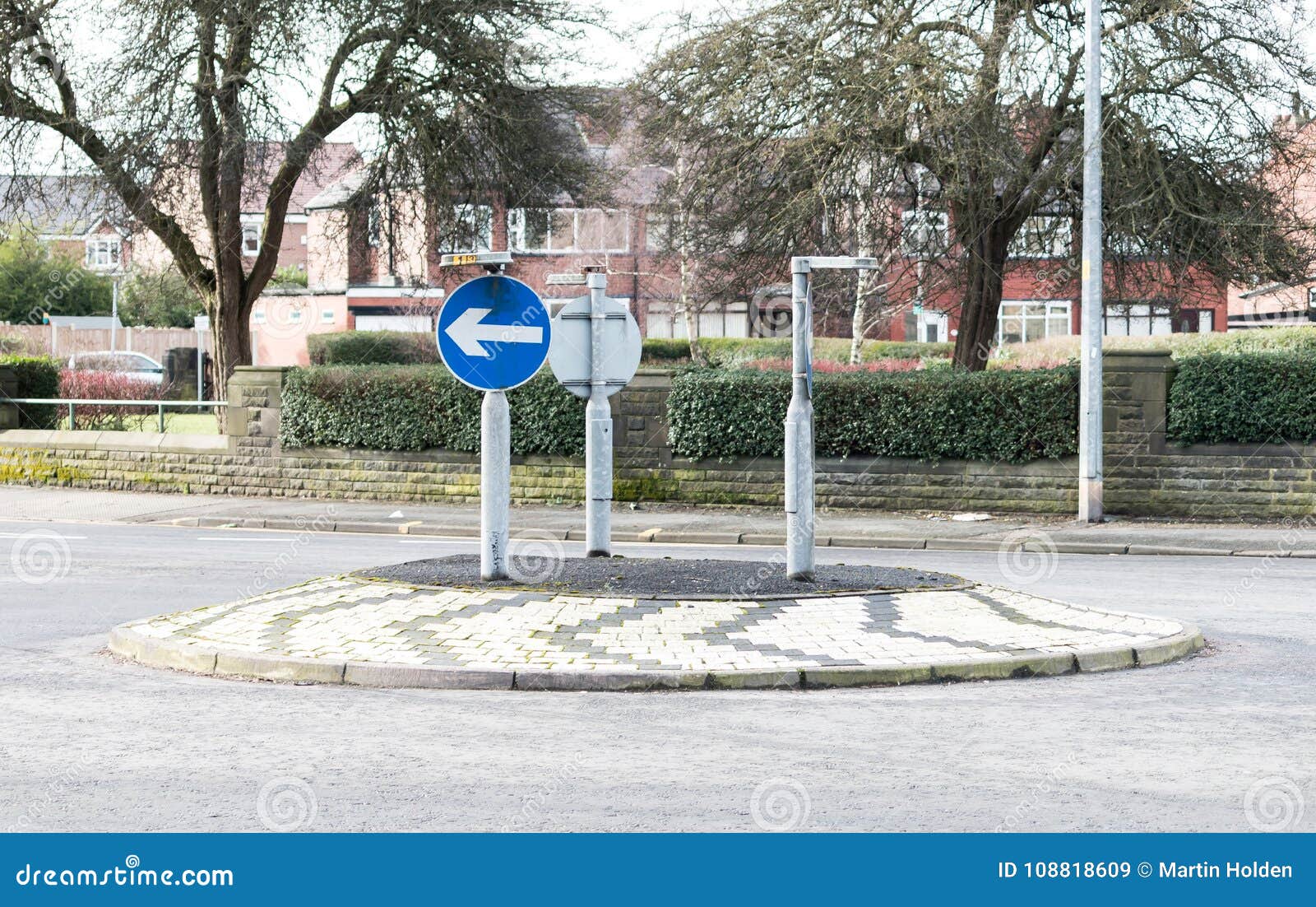 Mini Roundabout Sign United Kingdom In An Urban Setting Royalty-Free ...