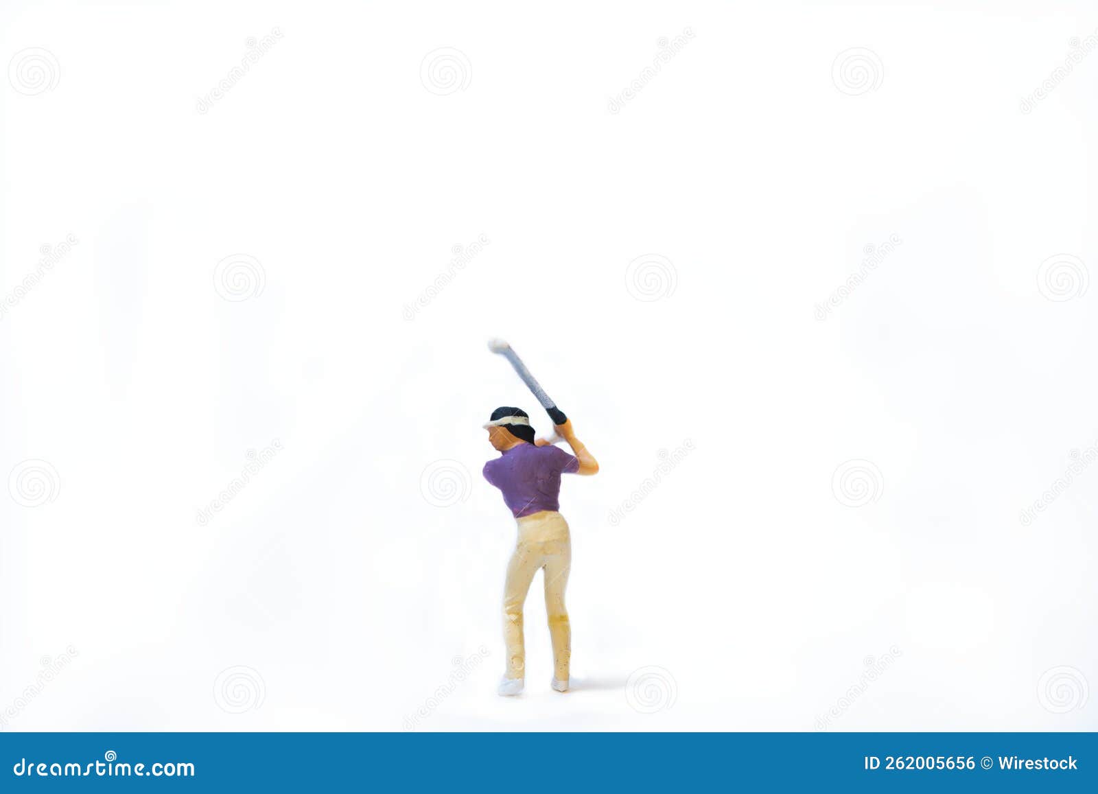 Small Miniature Golfer in Action Position Isolated on a White ...