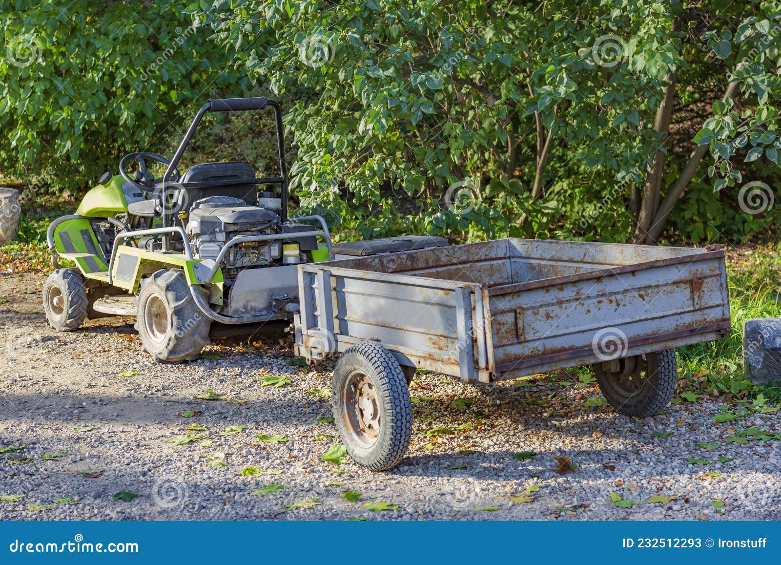 Small Mobile Tractor for Work in Parks and Gardens Stock Image - Image ...