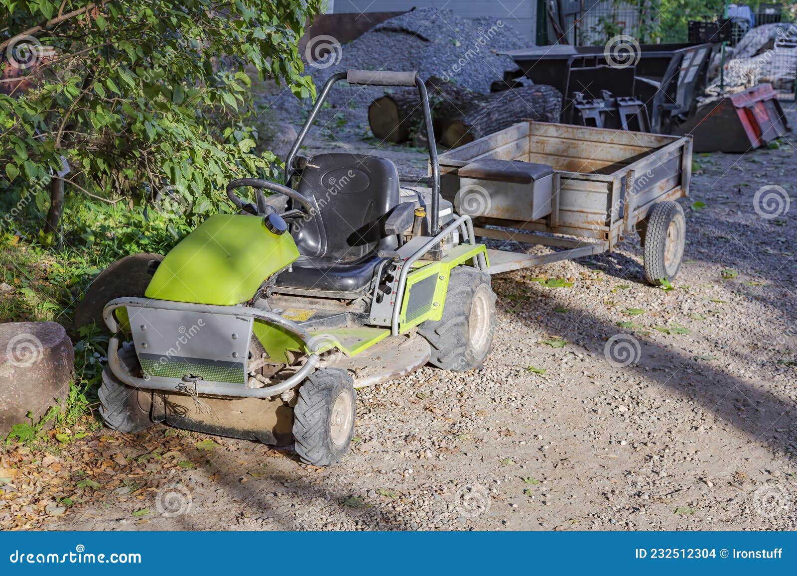 Small Mobile Tractor for Work in Parks and Gardens Stock Photo - Image ...