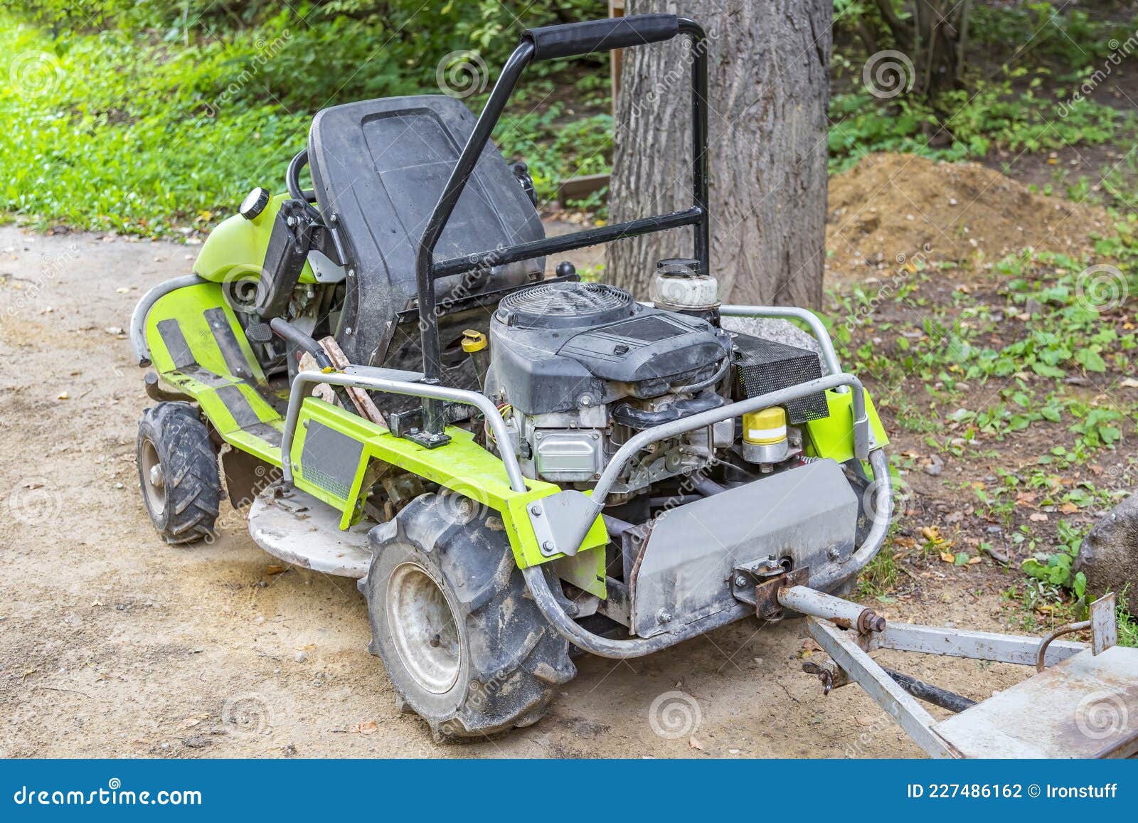 Small Mobile Tractor for Work in Parks and Gardens Stock Photo - Image ...