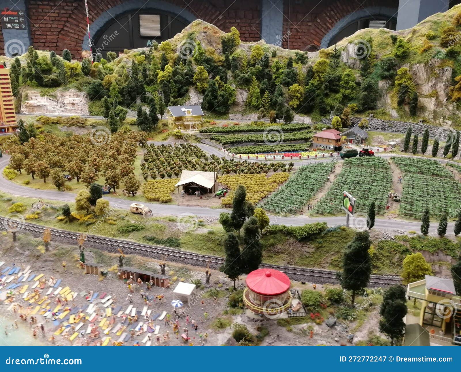 Small Model of a Beach with Railway and Fields Stock Image - Image of ...