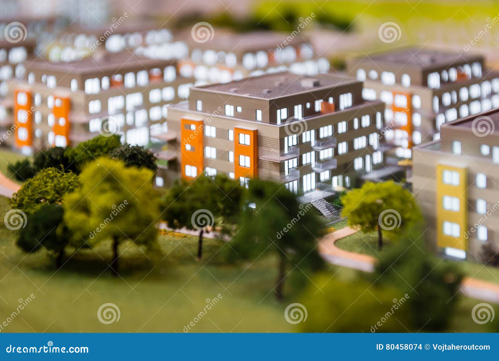 Small Model of Blocks of Flats Stock Photo - Image of apartment ...