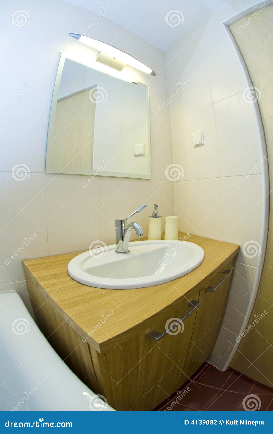 Small Modern Plain White Bathroom With An Alcove Bathtub With Glass ...