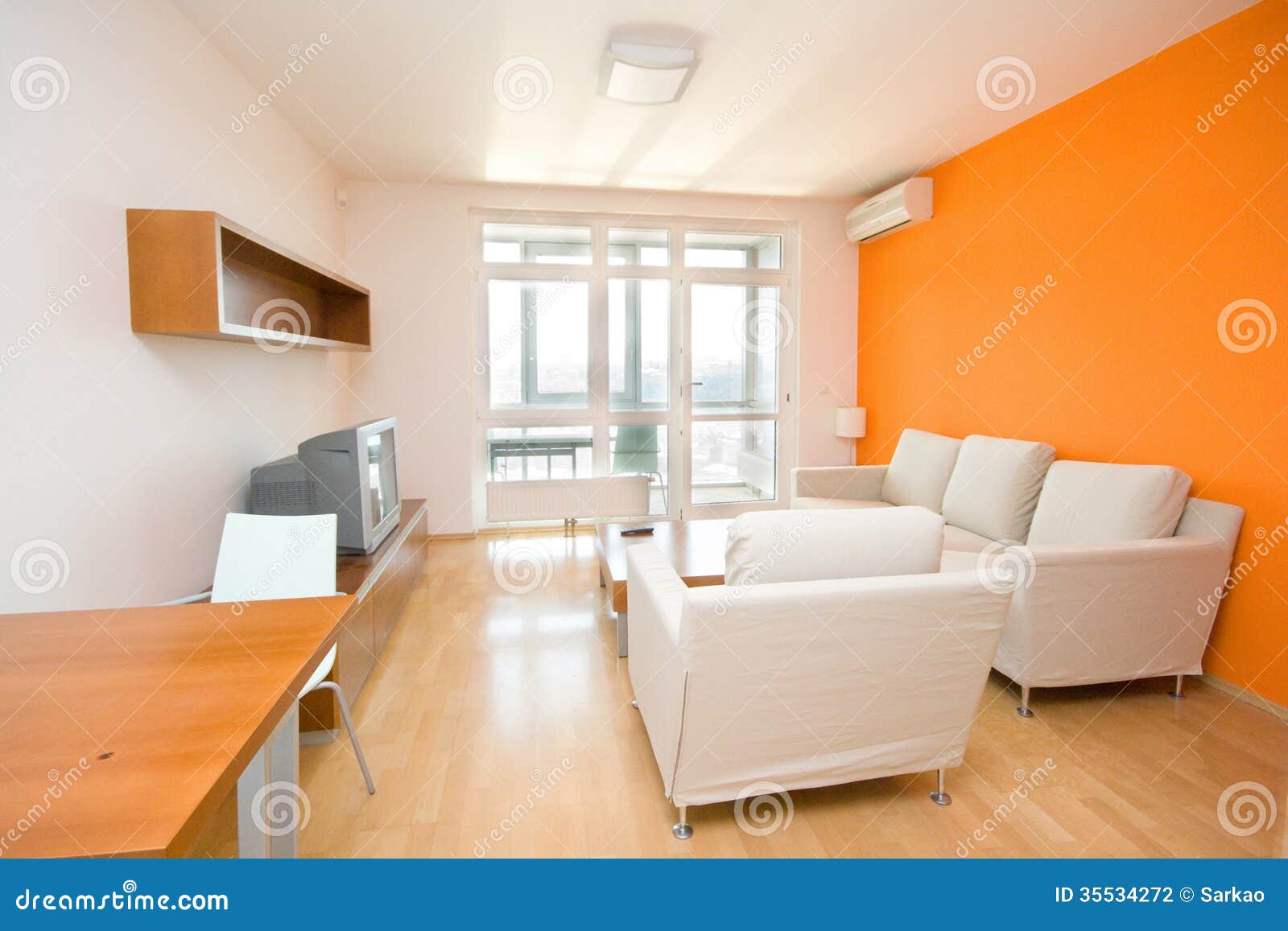 Small modern flat stock photo. Image of interior, sofa - 35534272