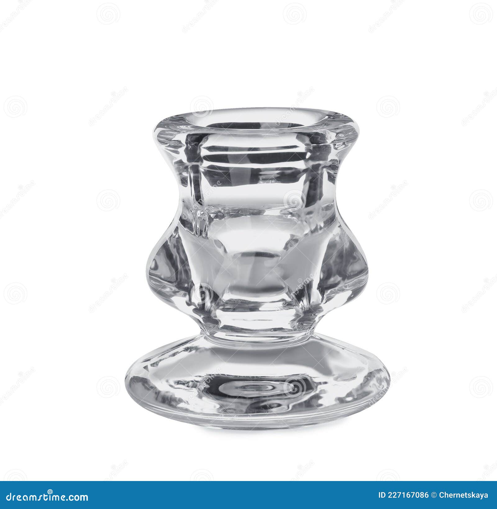 Small Modern Glass Candlestick Isolated on White Stock Photo - Image of ...
