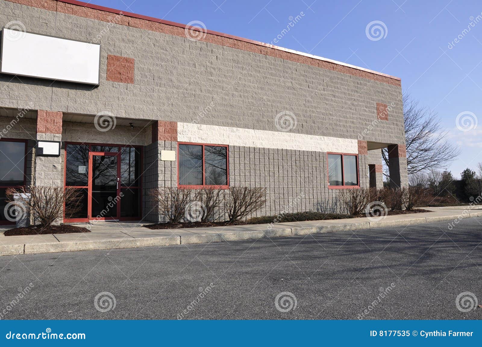 Small Modern Office Building Stock Image - Image of entrance ...