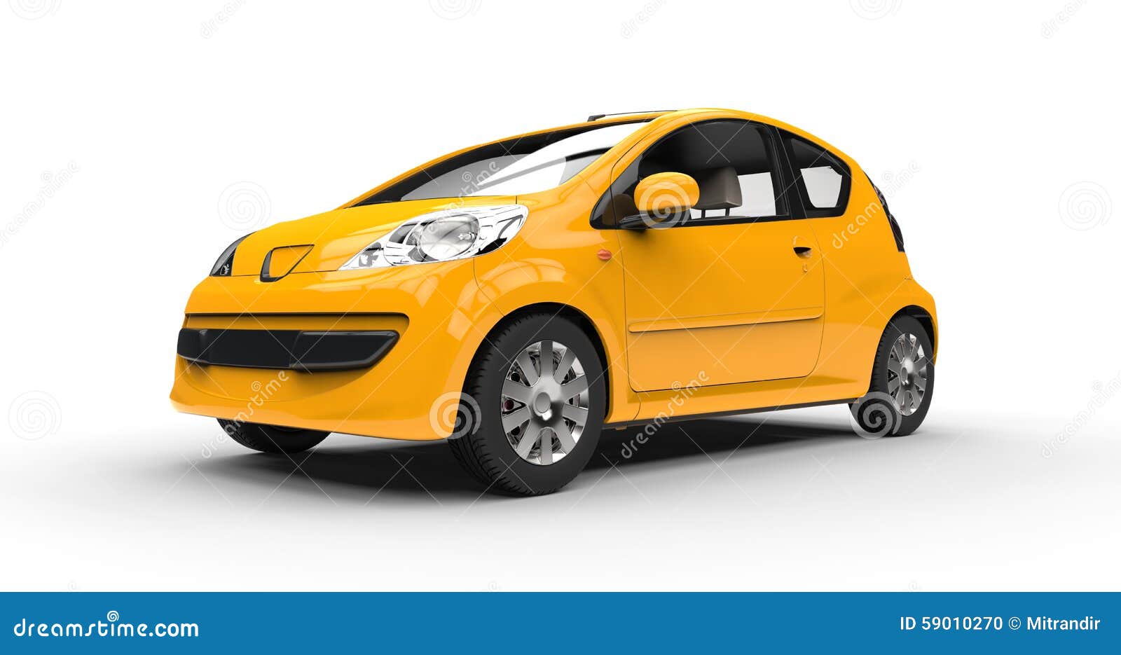 Small Modern Yellow Car stock illustration. Illustration of shiny ...