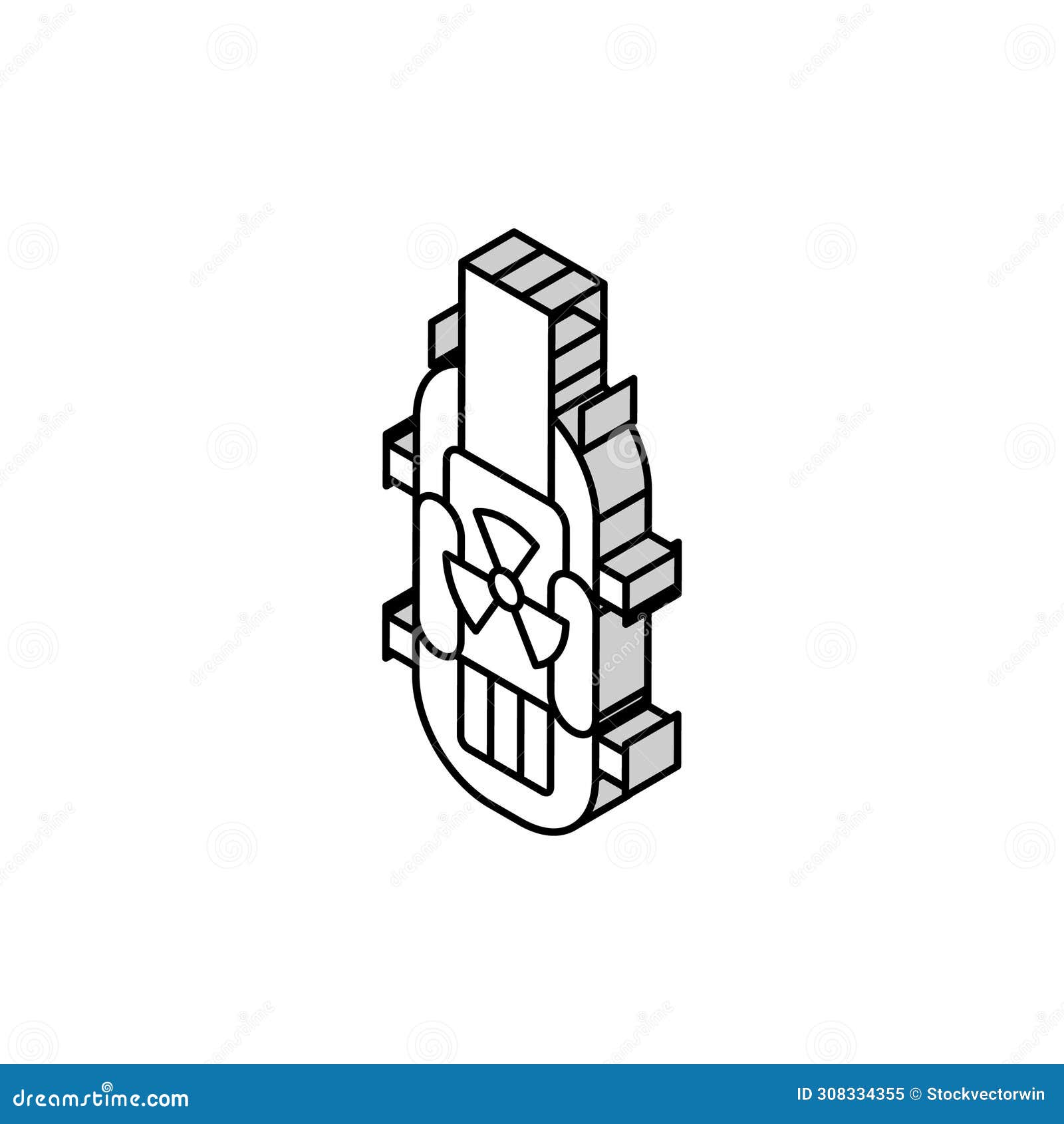 Small Modular Nuclear Reactor Future Technology Isometric Icon Vector ...