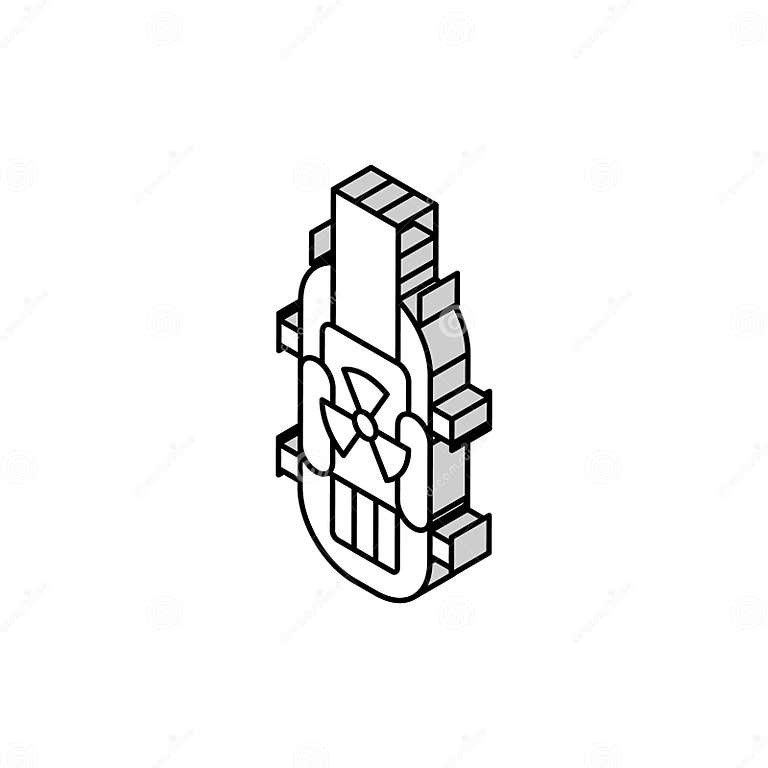 Small Modular Nuclear Reactor Future Technology Isometric Icon Vector ...
