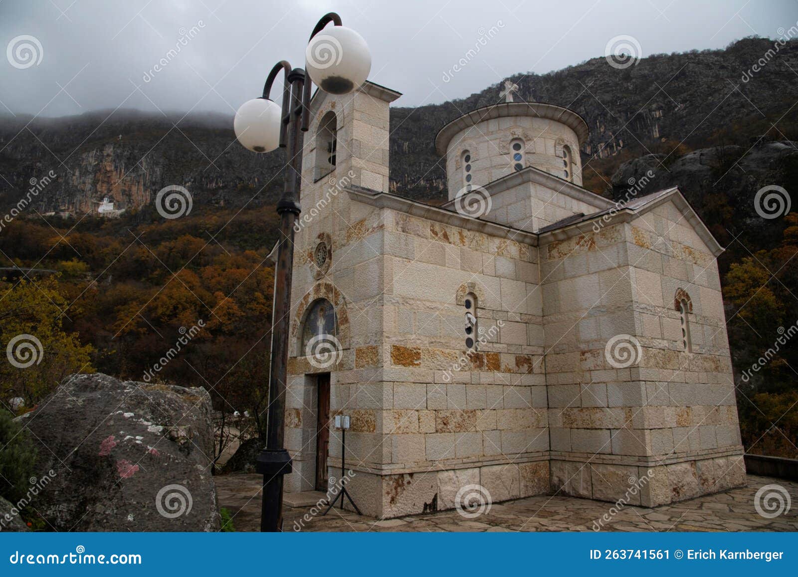 Small Monastery in Ostrog stock image. Image of abbey - 263741561