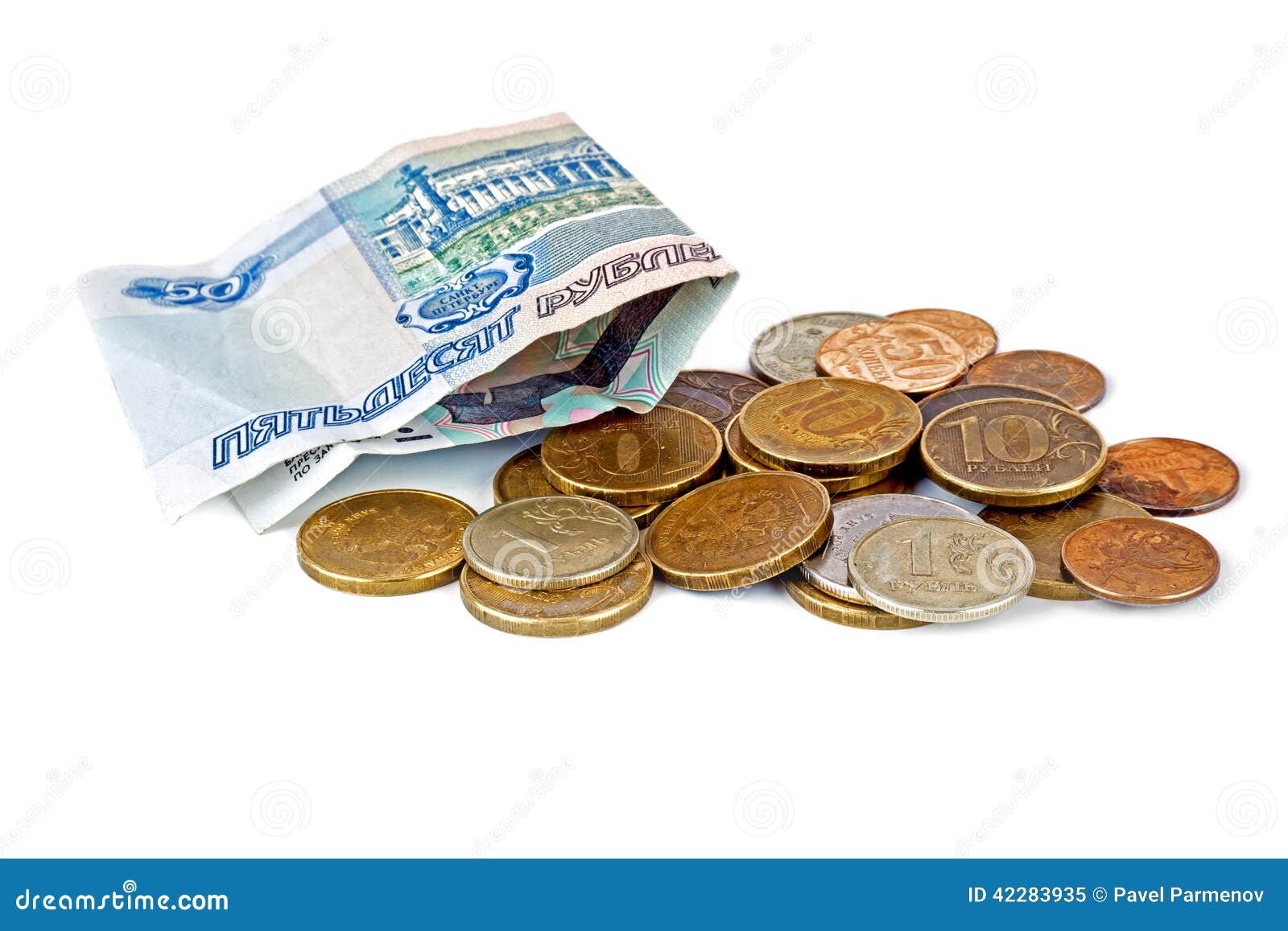 Small Money of Different Denominations Stock Image - Image of salary ...