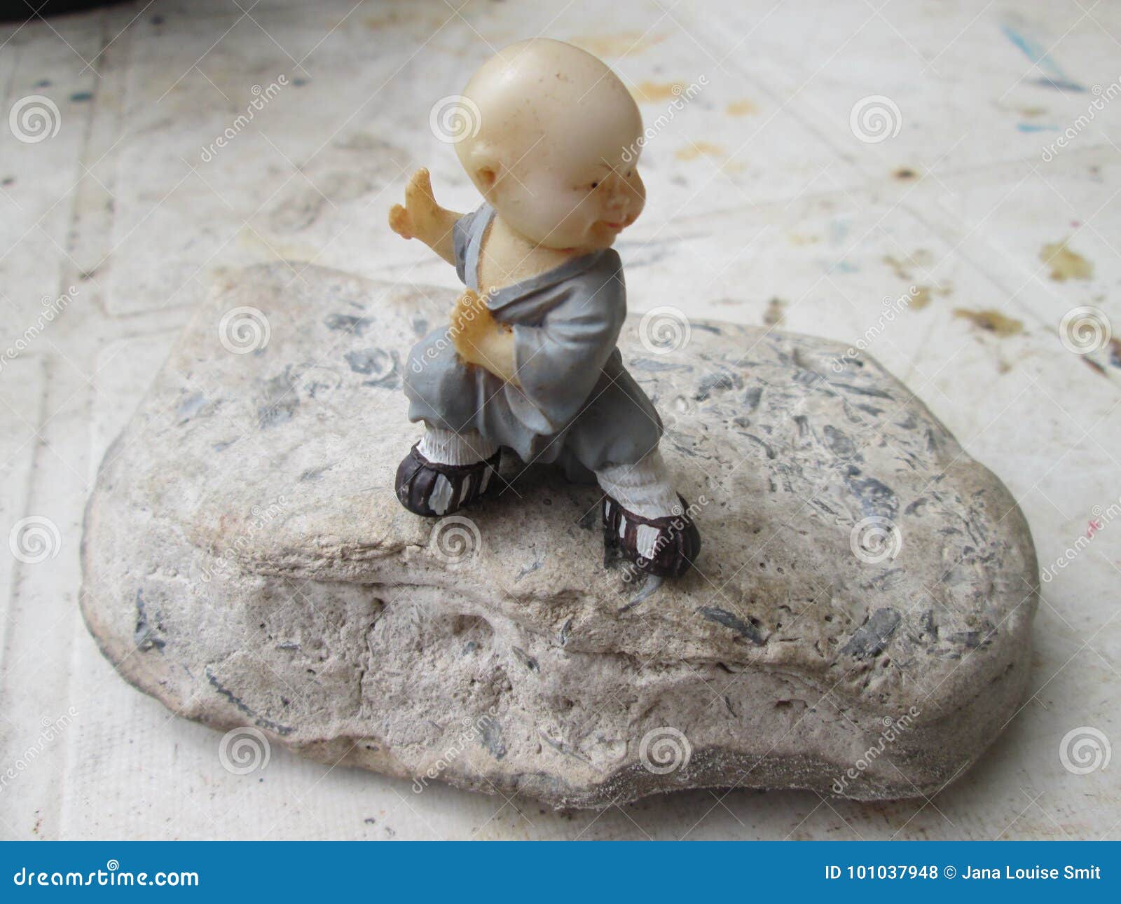 Small Monk Statue. stock photo. Image of relax, meditating - 101037948