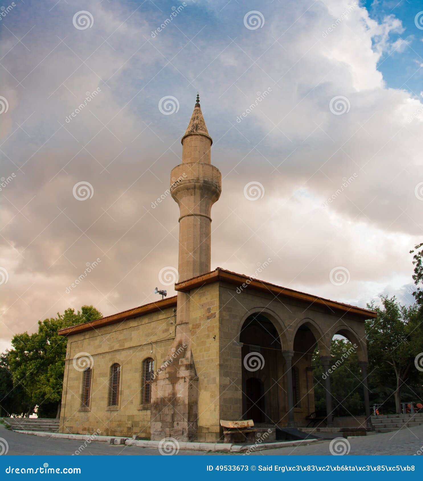 Small Mosque during sunset stock image. Image of muslim - 49533673