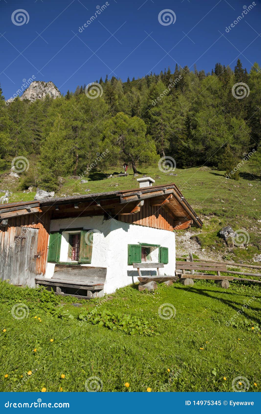 Small Mountain Lodge in the Alps Stock Image - Image of house, mountain ...