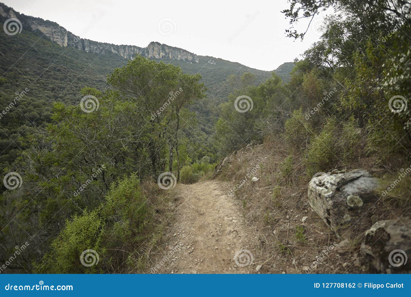 The Small Dirt Path in the Middle of the Mountains. Stock Photo - Image ...