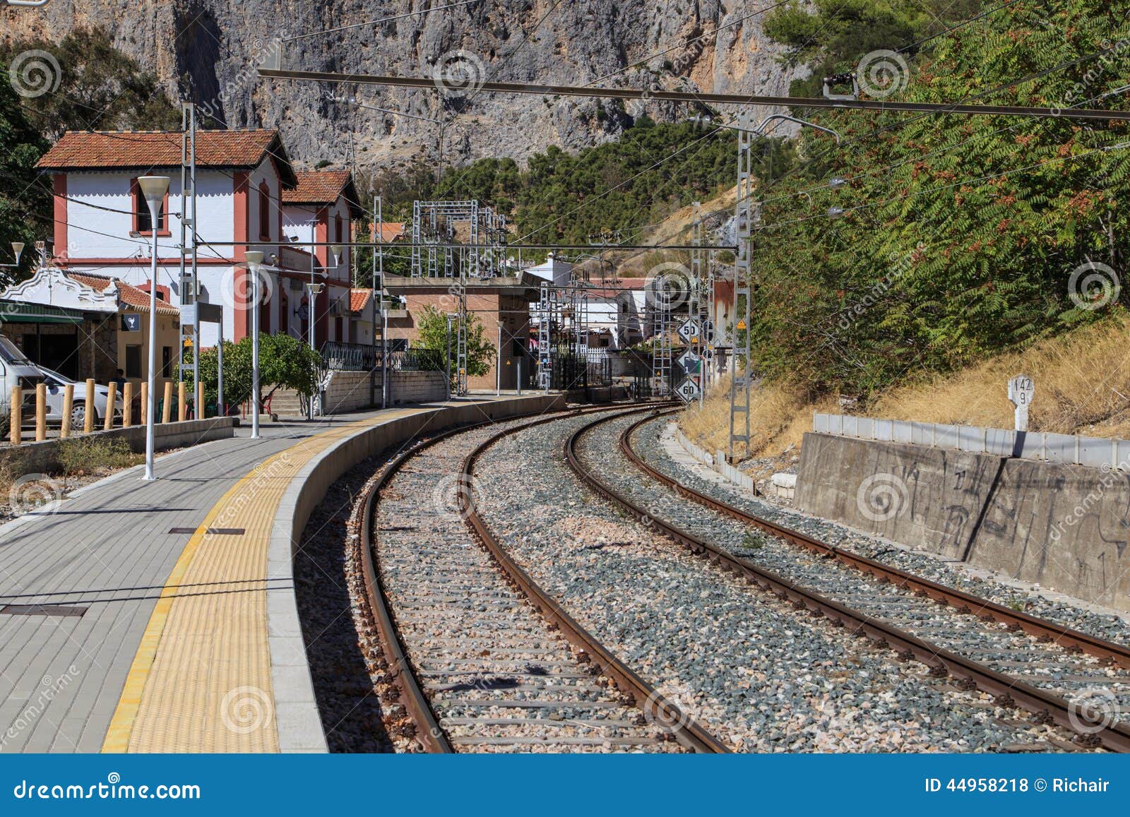 Small Mountain Railway Station Stock Photo - Image of transport ...