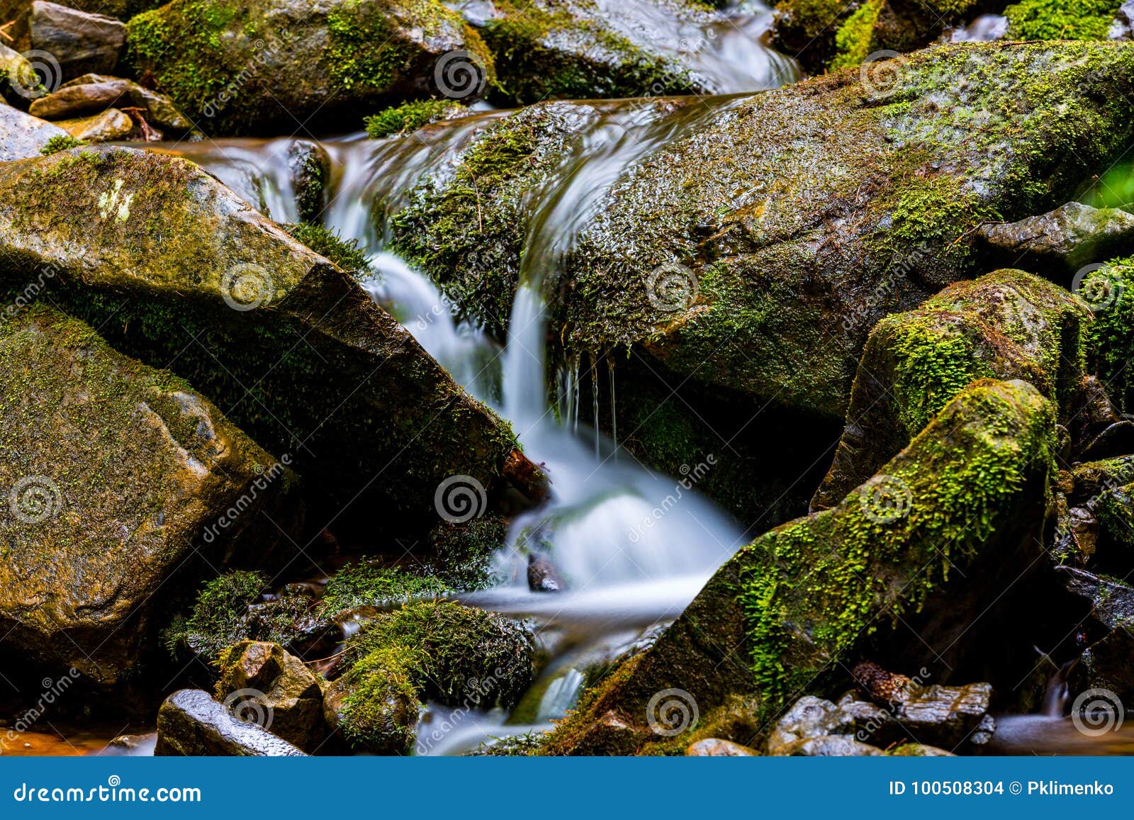 Small mountain stream stock photo. Image of flowing - 100508304