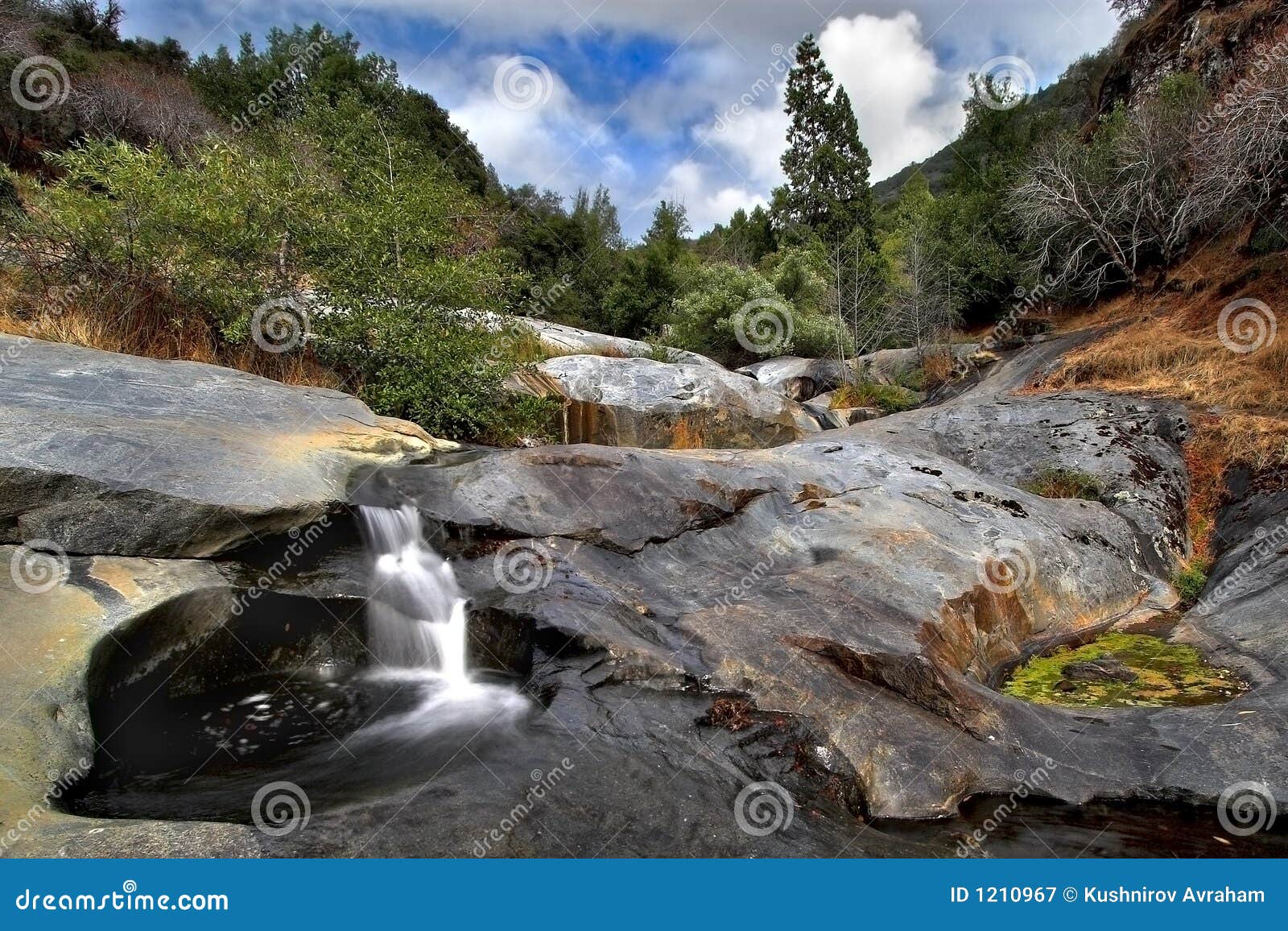 Small mountain waterfall stock image. Image of falls, nature - 1210967