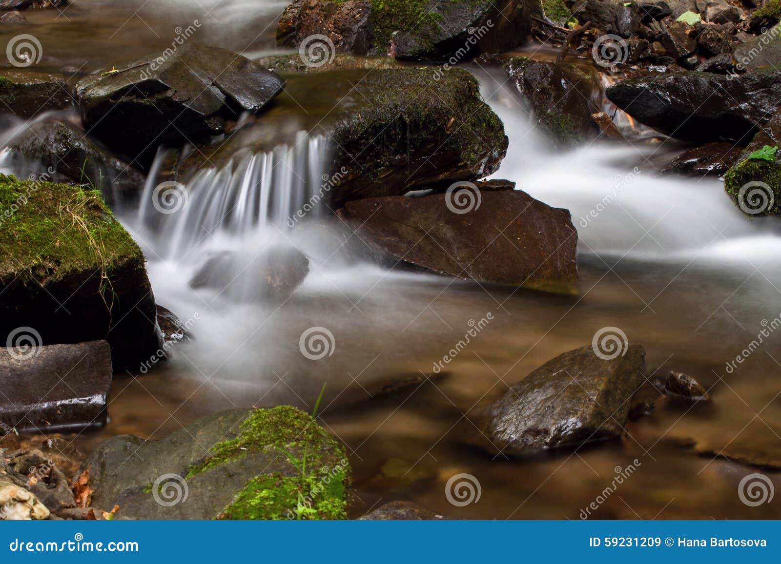 Small mountain waterfall stock image. Image of nature - 59231209