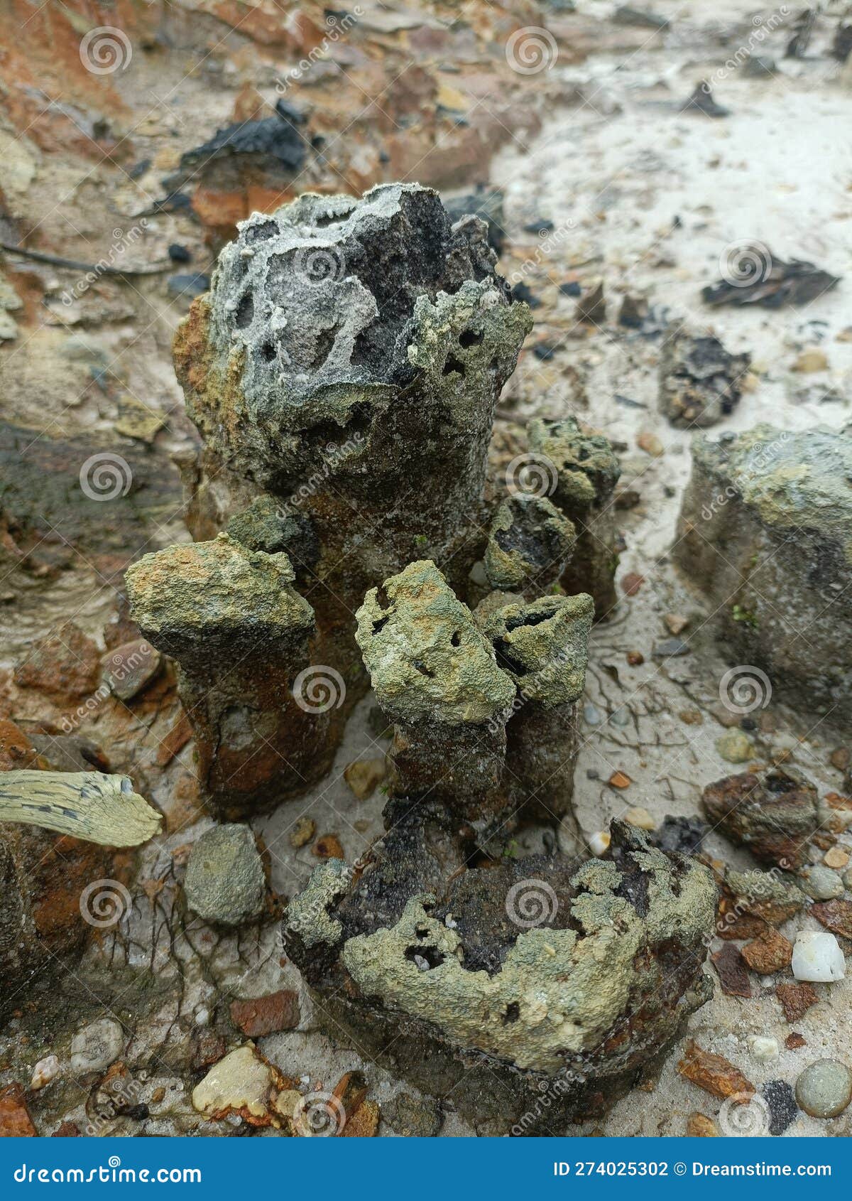 Small Mountains Formed from Soil that Has Turned into Rock Stock Photo ...
