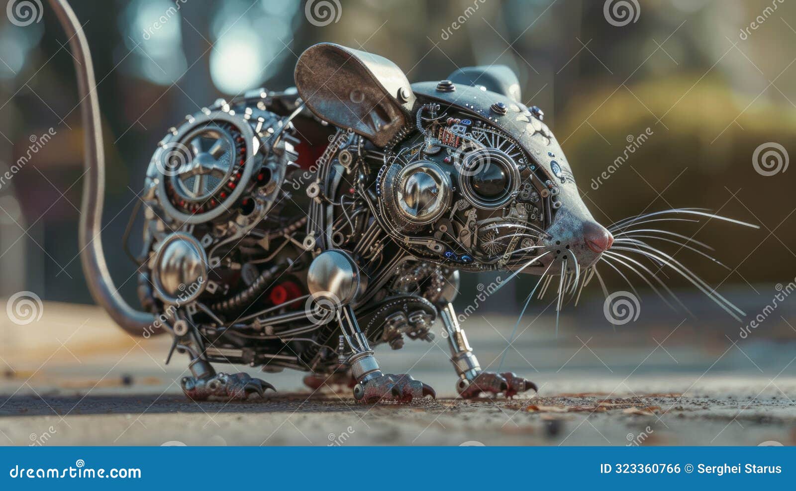 A Small Mouse Made Out of Metal Gears and Wheels, AI Stock Photo ...