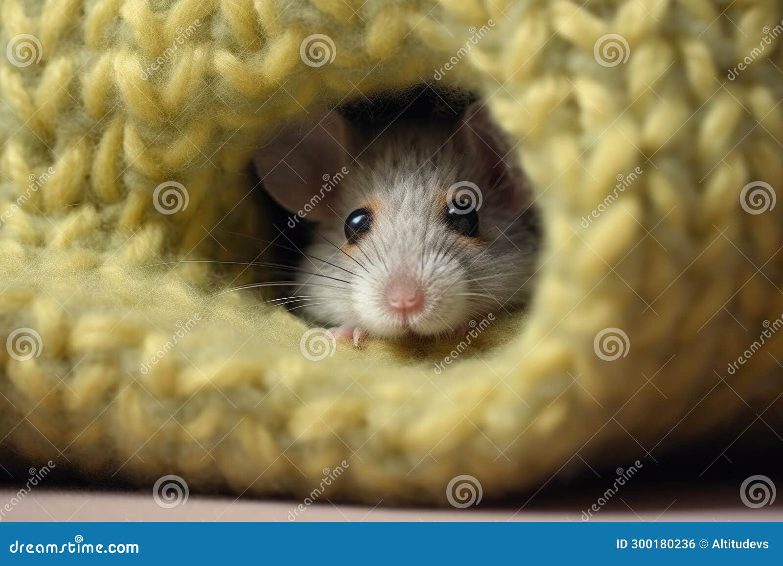 A Small Mouse Peeking Out of a Fuzzy Woolen Slipper Stock Photo - Image ...