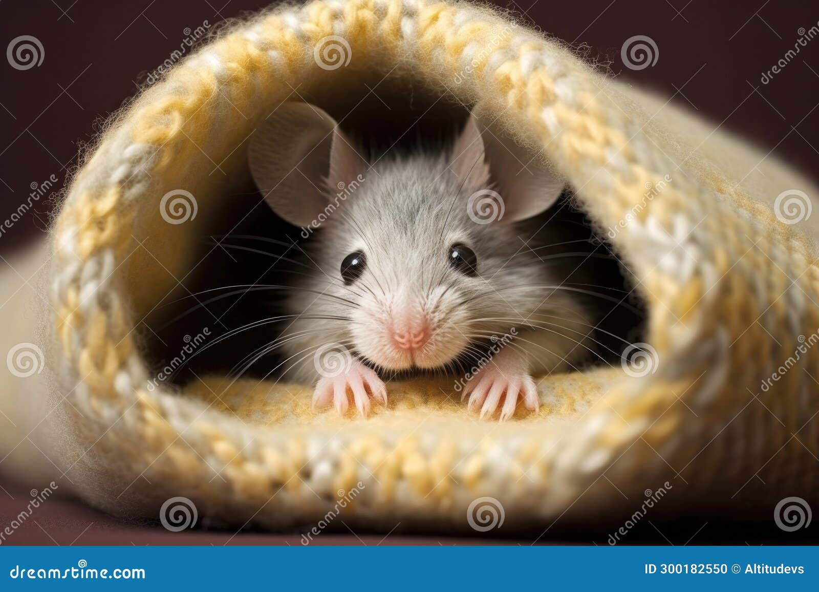 A Small Mouse Peeking Out of a Fuzzy Woolen Slipper Stock Photo - Image ...
