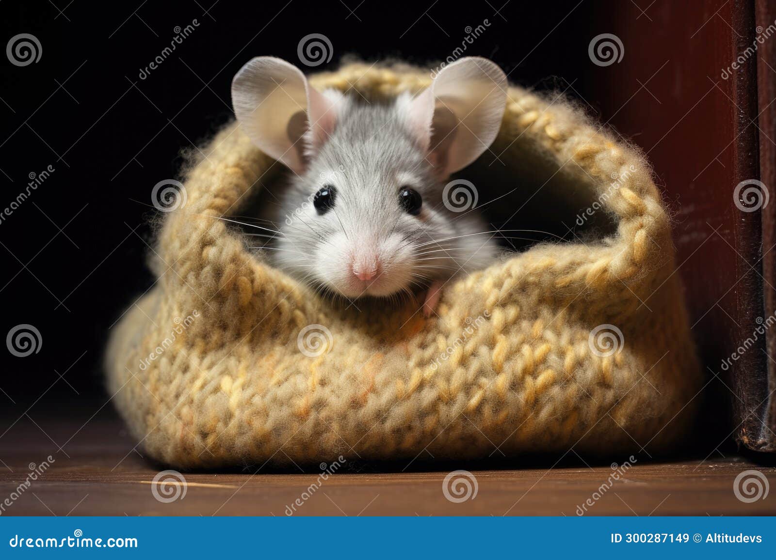 A Small Mouse Peeking Out of a Fuzzy Woolen Slipper Stock Image - Image ...
