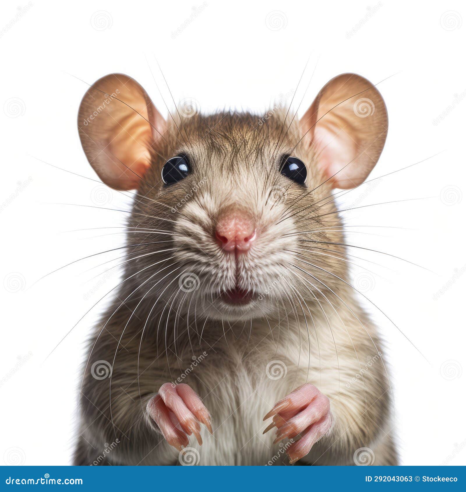 Innovative Rat Close-up Drawing with Meticulous Detail on White ...