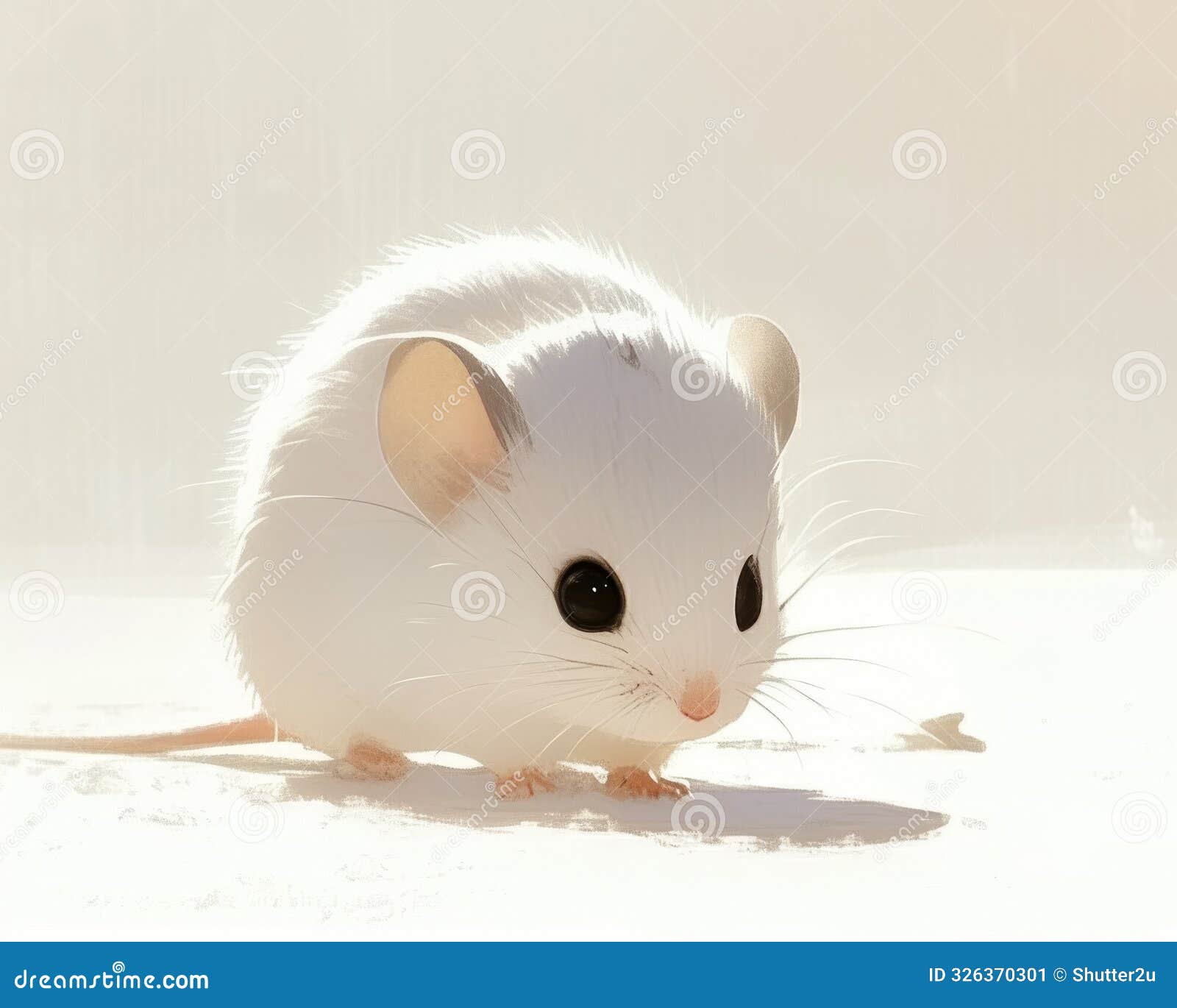 A Small Mouse with a Tiny Pink Nose Stock Illustration - Illustration ...