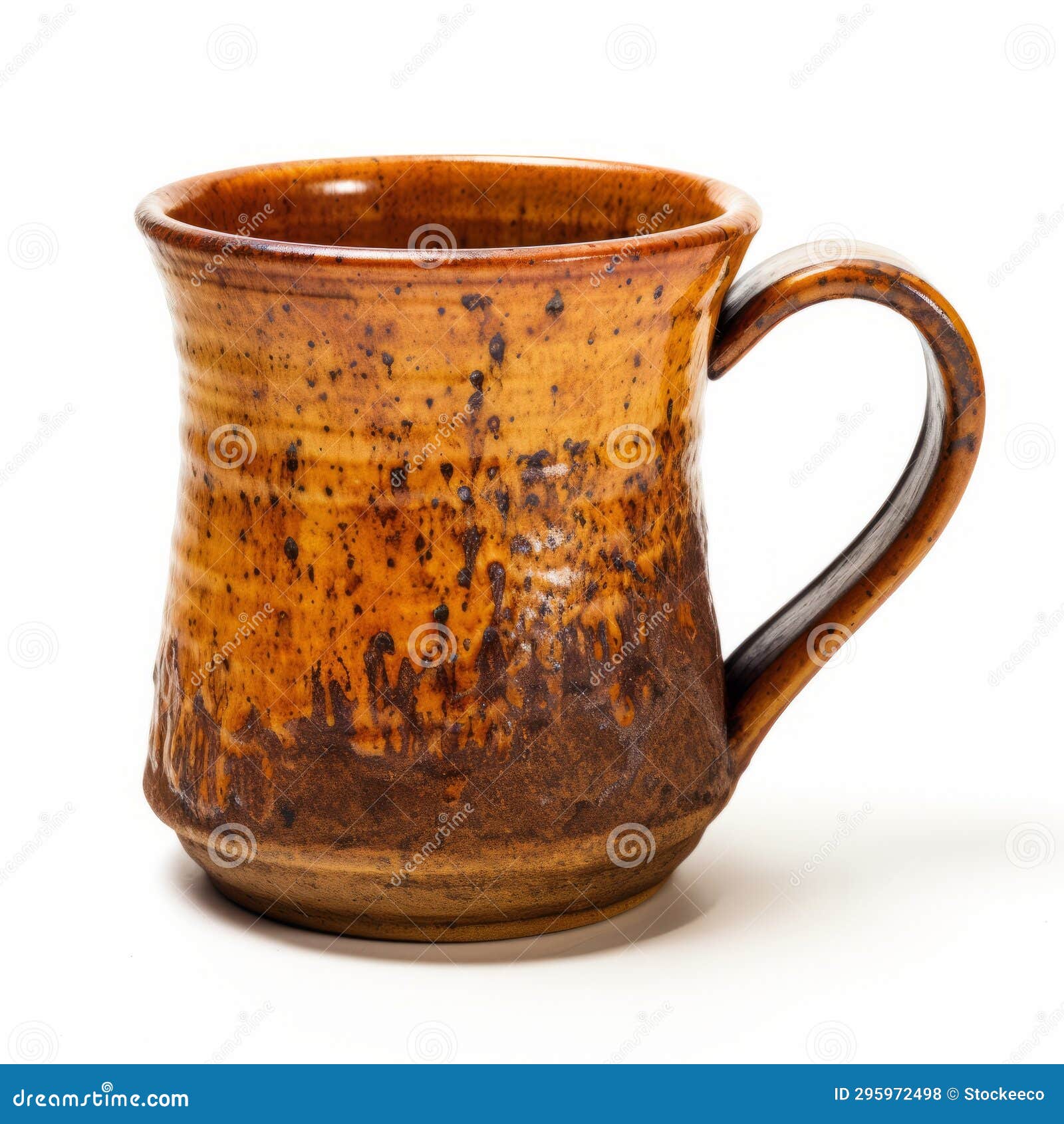 Handcrafted Brown Mug with Flowing Textures - Rustic Americana Style ...